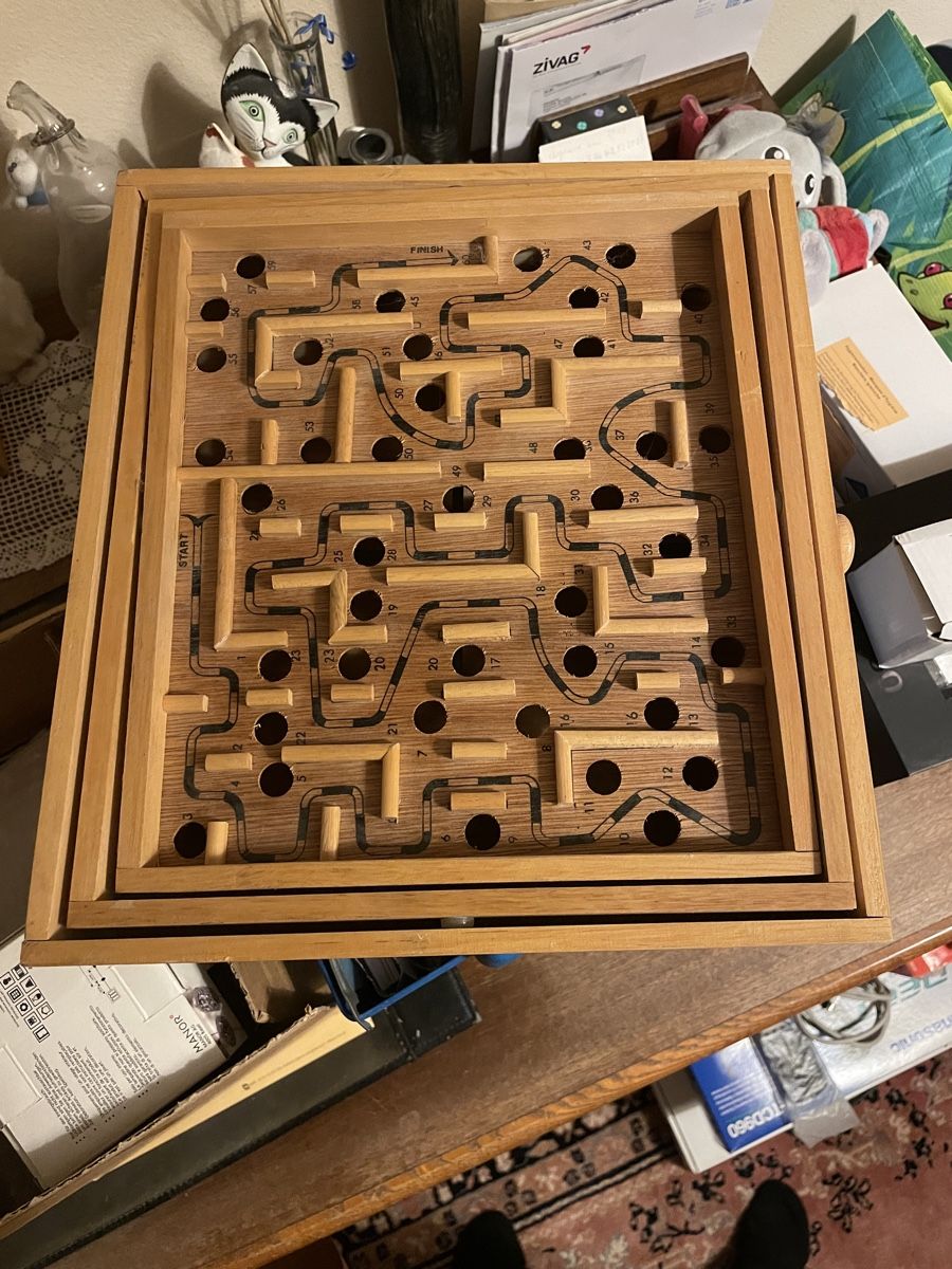 Jeu de labyrinthe en bois vintage - un amusant défi agilité (Neuf (Voir ...
