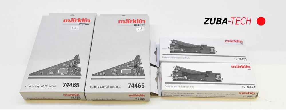 Märklin je 2x 74491/74465 Weichenantrieb und Digitaldecoder (Neu und originalverpackt) in St ...