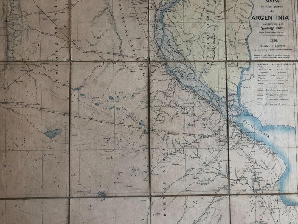 Santiago Roth: Mapa de una parte de Argentina. 1886 (Gebraucht) in ...