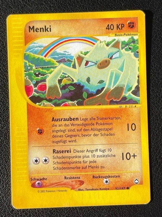 Menki 92/147 Pokémon Aquapolis WOTC (Neu (gemäss Beschreibung)) in ...