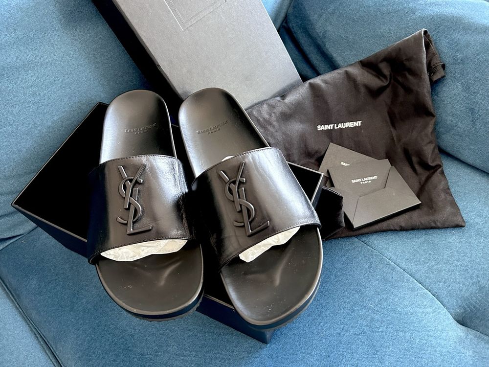 YSL Joan Logo Sliders nr.41 nero NUOVO | Kaufen auf Ricardo