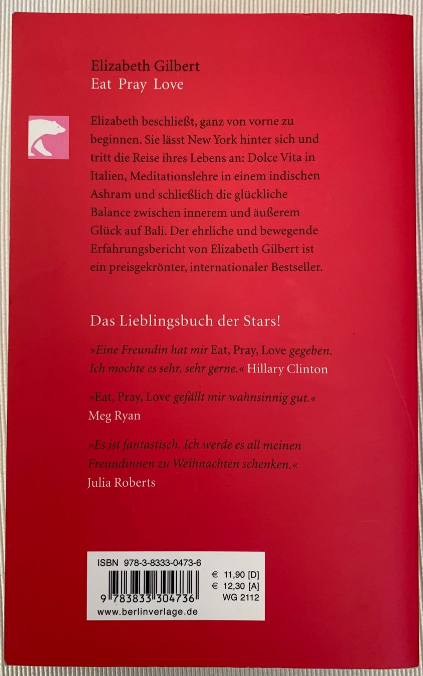 🤍 Bestseller „Eat, Pray, Love“ von Elizabeth Gilbert 🤍 (D'occasion) à ...