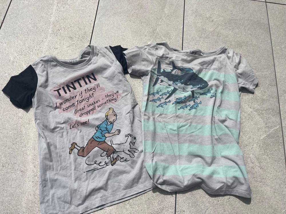 2 TinTin Tshirt Tim und Struppi Gr. M | Kaufen auf Ricardo