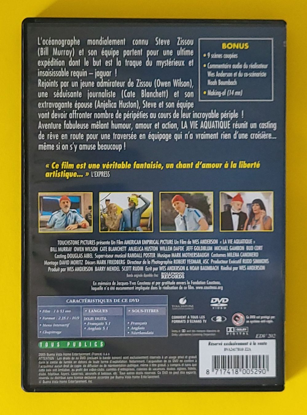 DVD - La Vie Aquatique (Bill Murray) (D'occasion) à Pully pour CHF 8 ...