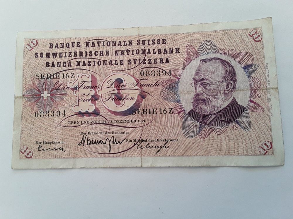 10Fr. Note Schweiz 1959 noch schön! | Kaufen auf Ricardo