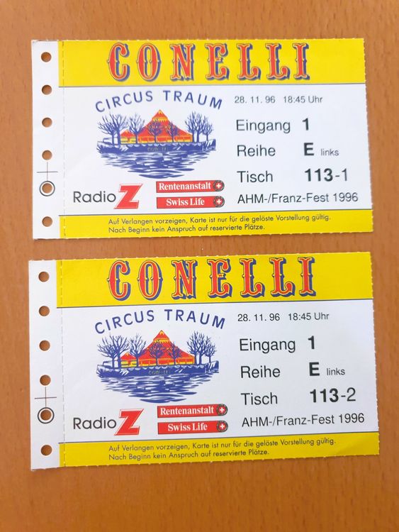 2x CIRCUS CONELLI TICKETS - ZIRKUS CONELLI (Neu (gemäss Beschreibung ...
