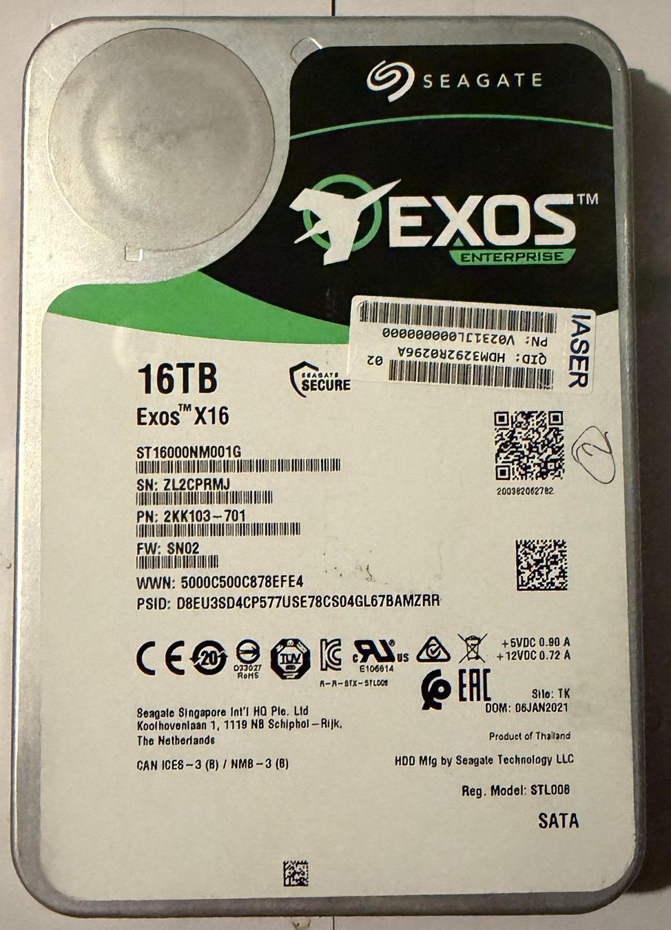 Disque dur Seagate Exos X16 16 To (D'occasion) à Semsales pour CHF 235 ...