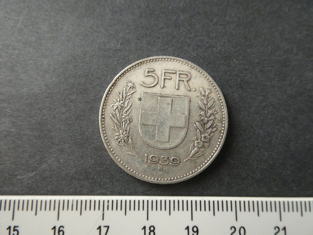 Schweiz 1939, 5 Franken - Silber (Gebraucht) in Hinterforst für CHF 11 – mit Lieferung auf ...