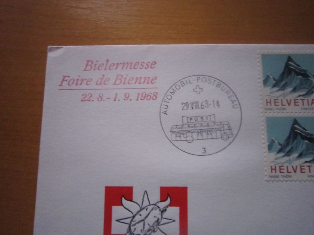 S2 Bielermesse 1968 Spezial Beleg AB NUR 20 RP (Gebraucht) in Giubiasco ...