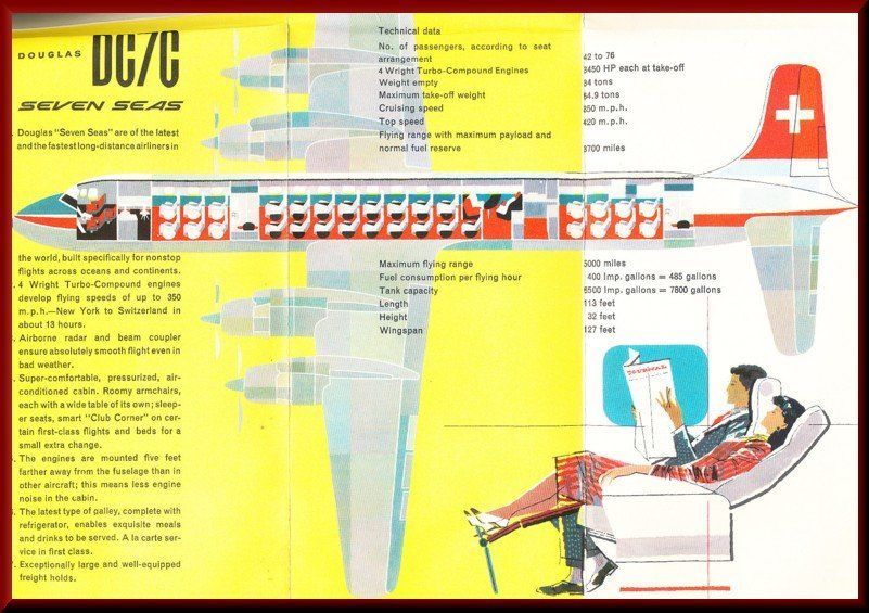 SWISSAIR ROUTE MAP / DC-7 (Gebraucht) in Gümligen für CHF 20 – mit ...