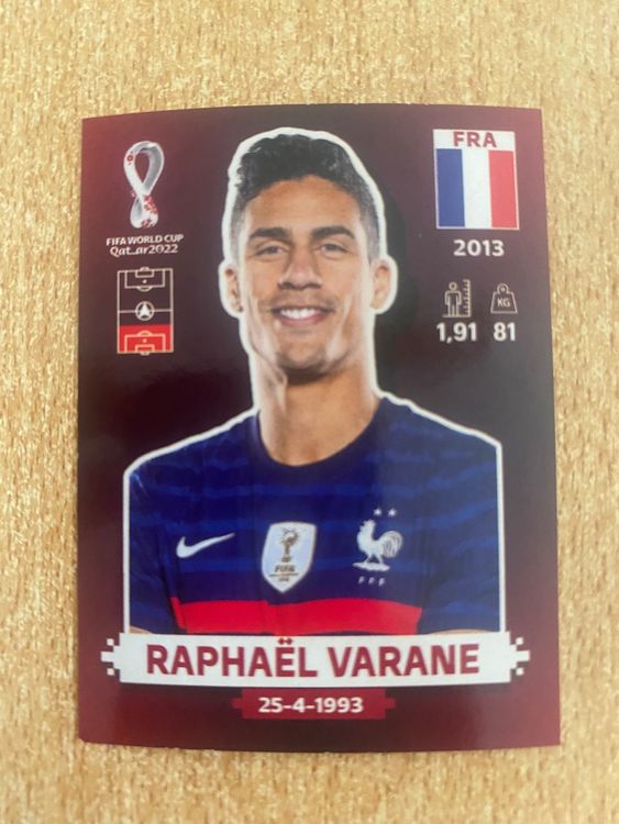 Panini WM 2022 FRANKREICH RAPHAEL VARANE FRA 10 (Gebraucht) in Reinach BL für CHF 0.4 – mit ...