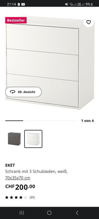 Ikea Eket weisse Kommoden 2 Stück mit 3 Schubladen | Kaufen auf Ricardo