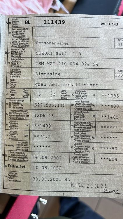 Suzuki Swift Automat mit MFK!!! (Gebraucht) in Wegenstetten für CHF 999 – nur Abholung auf ...