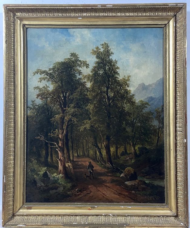 Georg Geyer (1823-1912) grosses Gemälde - Waldszene (Gebraucht) in Root ...