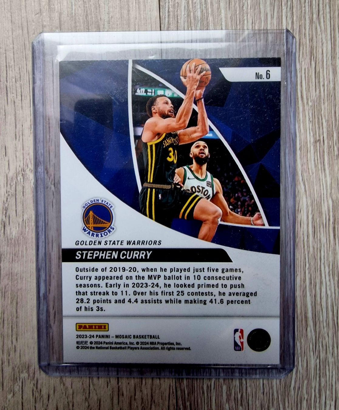 Carte Stephen Curry Mosaïque 2023-24 Golden State Warriors (Neuf (Voir ...