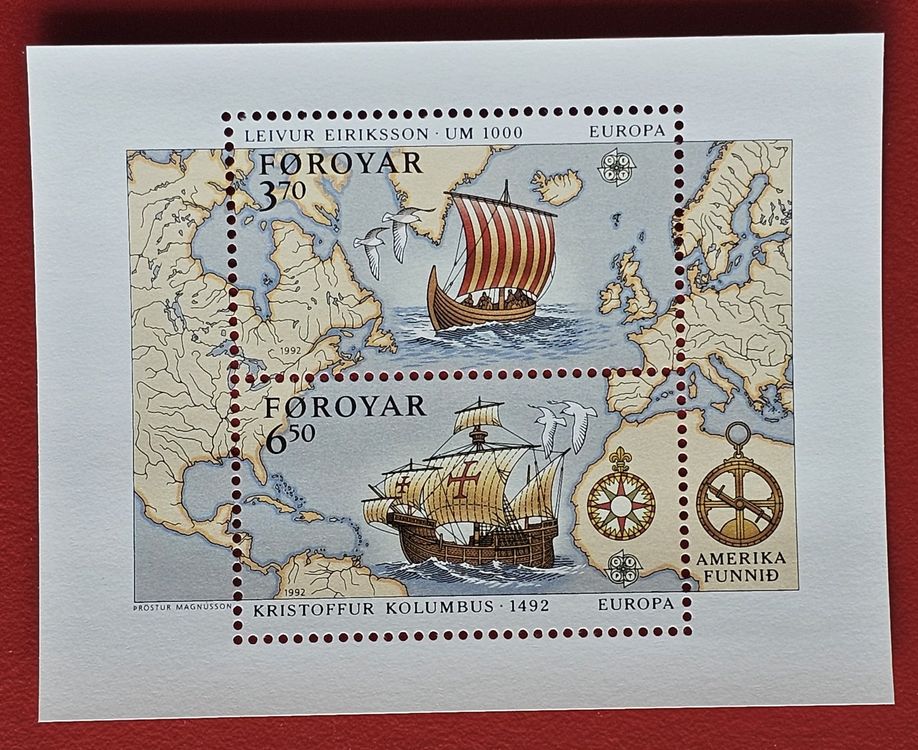 FOROYAR FOROYA FÄRÖER CEPT SCHIFFE ENTDECKUNG AMERIKA 1992** (Neu (gemäss Beschreibung)) in ...