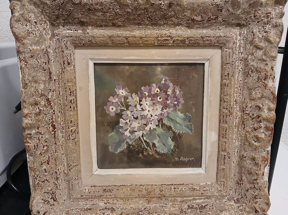 Antikes Blumenbild S.Rohrer, gerahmt | Kaufen auf Ricardo