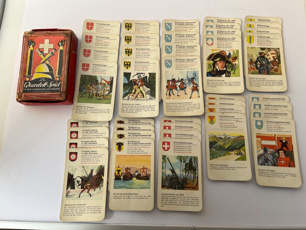 Antikes Quartett Quartettspiel SCHWEIZER GESCHICHTE / Kriege (Gebraucht) in Konolfingen für CHF ...