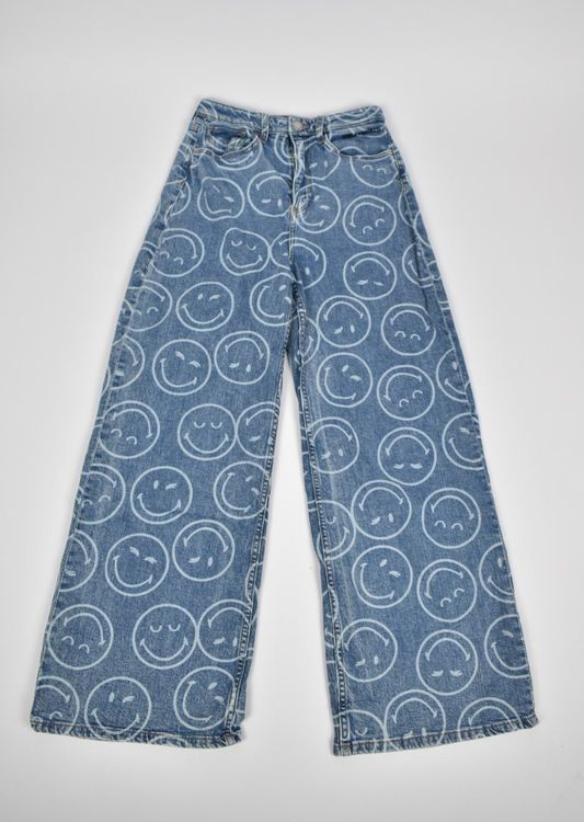 H&M Wide Leg Jeans, Smiley, Mädchen, Gr.158 | Kaufen auf Ricardo