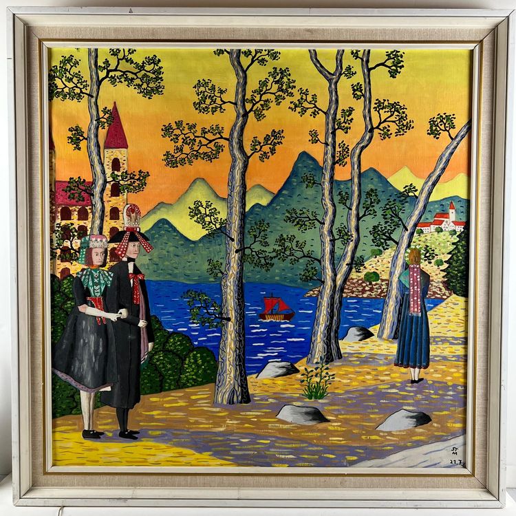 Naive Gemälde von eine Paar Monogramm Datiert. | Kaufen auf Ricardo