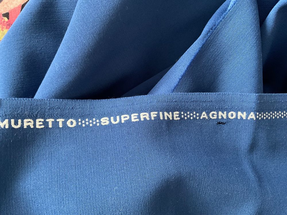 AGNONA MURETTO Wolle-Kaschmir Stoff 155 x 185 cm Kobaltblau (Neu ...