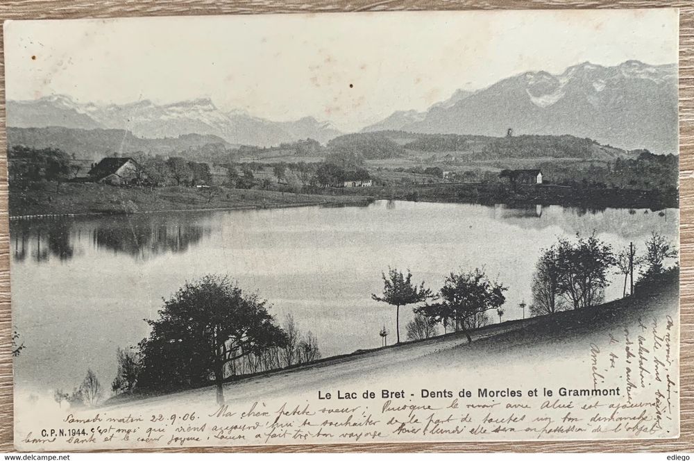 PUIDOUX - LAC DE BRÊT... JOLIE CARTE 1906 (D'occasion) à Lutry pour CHF ...