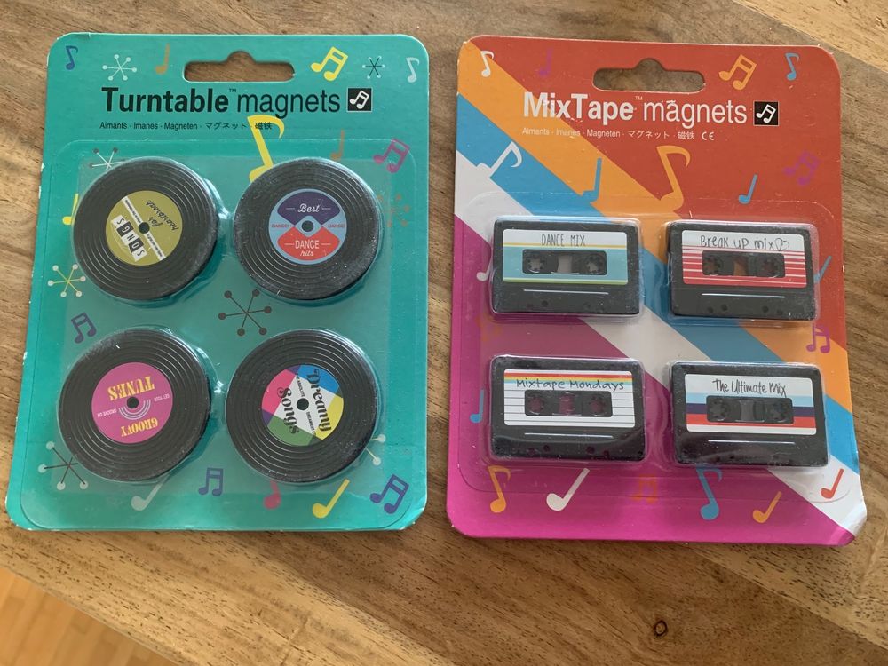 8x Retro Magnet: Mix Tape / Kassetten & Schallplatten NEU (Neu und ...