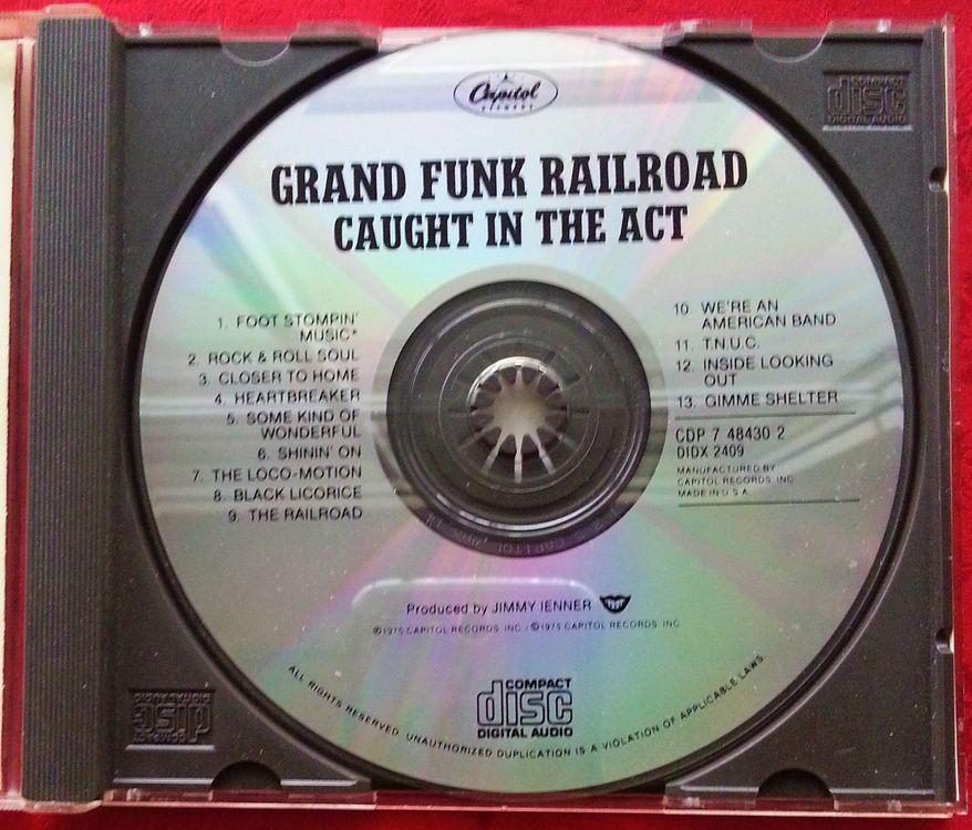 CD GRAND FUNK RAILROAD – CAUGHT IN THE ACT, 1975 (Gebraucht) in Oberriet SG für CHF 5 – mit ...
