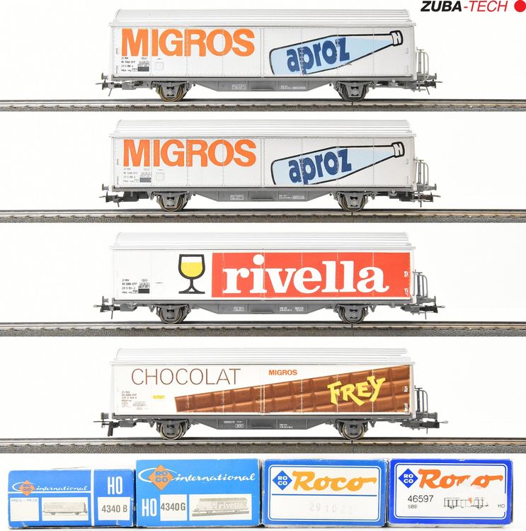 Roco 4x Schiebewandwagen der SBB, H0 GS mit OVP (Gebraucht) in St. Gallen für CHF 42 – mit ...