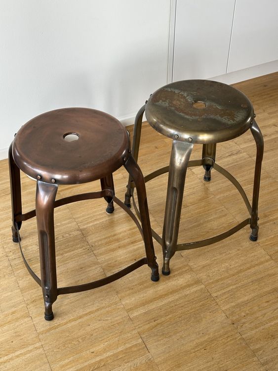2er Set Vintage Industrie Hocker, Barhocker, Metall (Gebraucht) in ...
