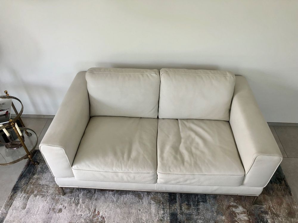Ikea ARILD 2er-Sofa in Grann weiss Leder | Kaufen auf Ricardo