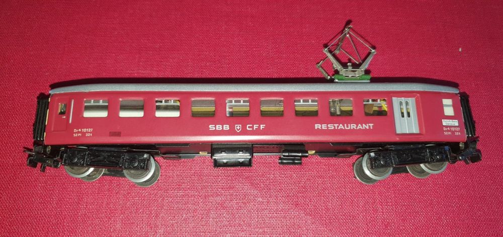SBB-CFF Restaurant Wagen in rot aus Blech mit Licht Märklin (Neu (gemäss Beschreibung)) in ...