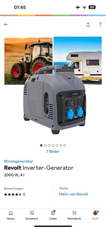 Revolt Inverter-Generator, 2000Watt, 4Liter, neu, unbenutzt (Neu und ...