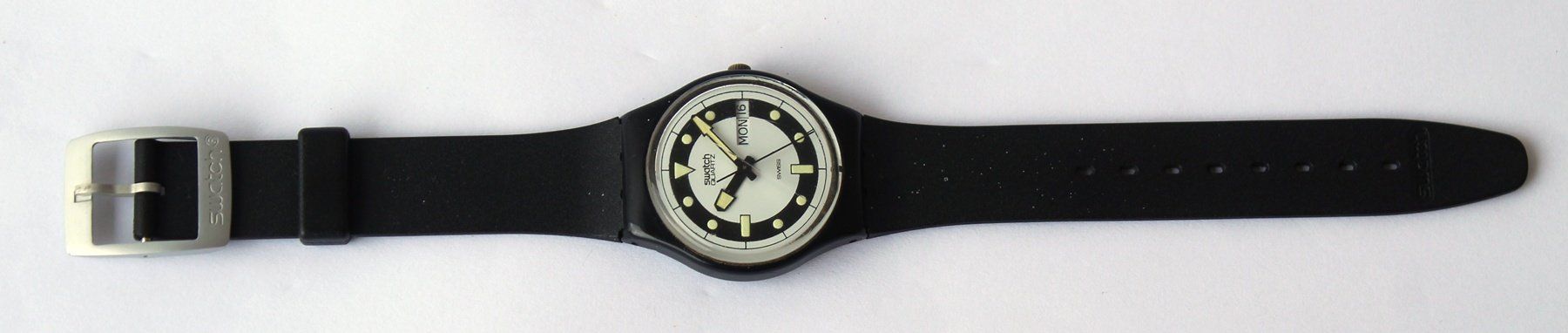 Swatch Gent Black Divers (GB704) Quartz Day Date 1984 (Defekt) in ...