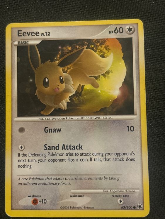 Card pokemon old 2008 Majestic Dawn, Eevee 63/100 | Kaufen auf Ricardo