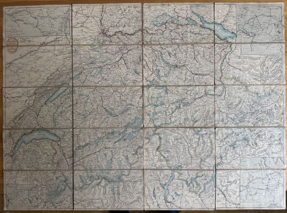 Carta antica della Svizzera Keller ca.1850 completa rara (Usato) a ...