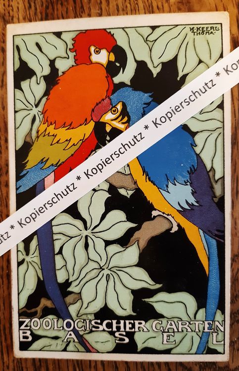 Künstlerkarte Basler Zoo, Zolli Basel, H. Keerl-Thoma, 1926 (Gebraucht ...
