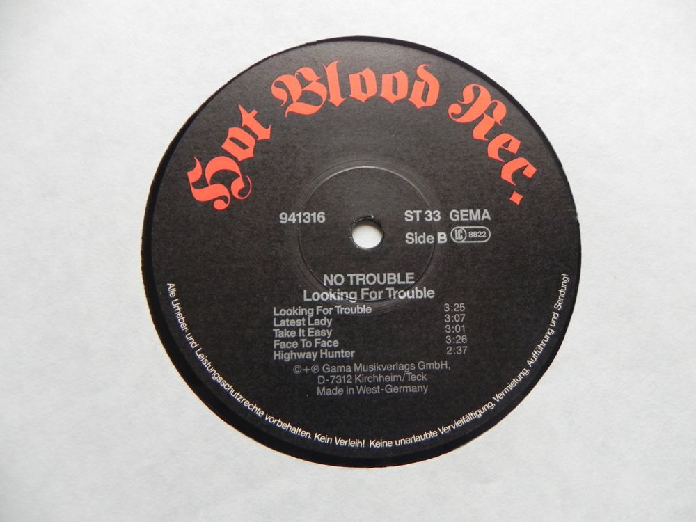 LP Deutschland Speed Metal Heavy Metal Band No Trouble 1985 (Gebraucht ...