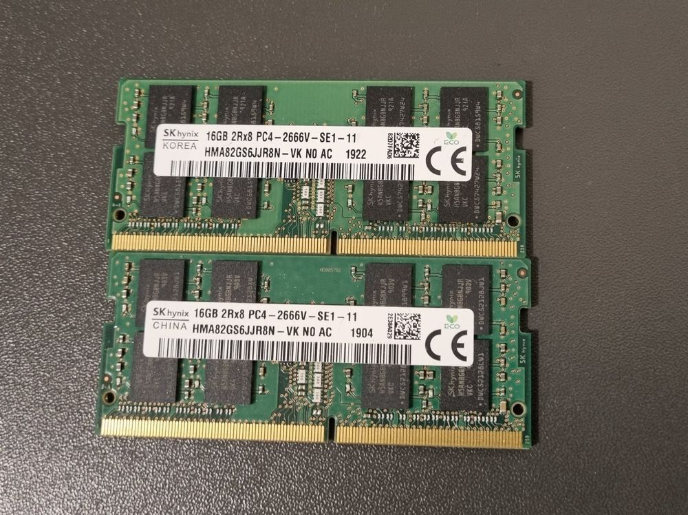 2 x SK hynix 16GB 2Rx8 PC4 - 2666V - SE1 - 11 RAM (Gebraucht) in Luzern ...
