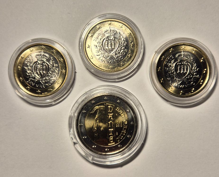 3 x 1 Euro San Marino 2009, 2010, 2009 1 x 2 Euro 2015 (Neu (gemäss ...