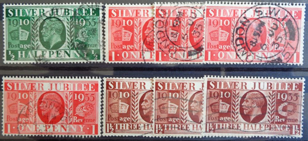 GB/UK: 1935–1951: Gestempelte, kopfsteh. + lieg. WZ, 4 Fotos (Gebraucht ...