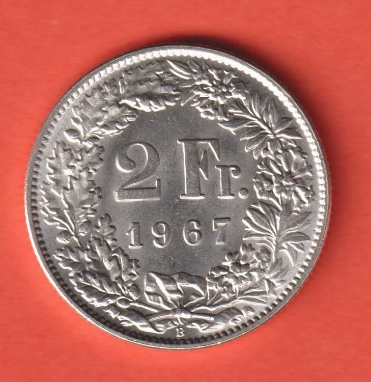 2 Franken 1967 Silber - frisch ab Rolle | Kaufen auf Ricardo