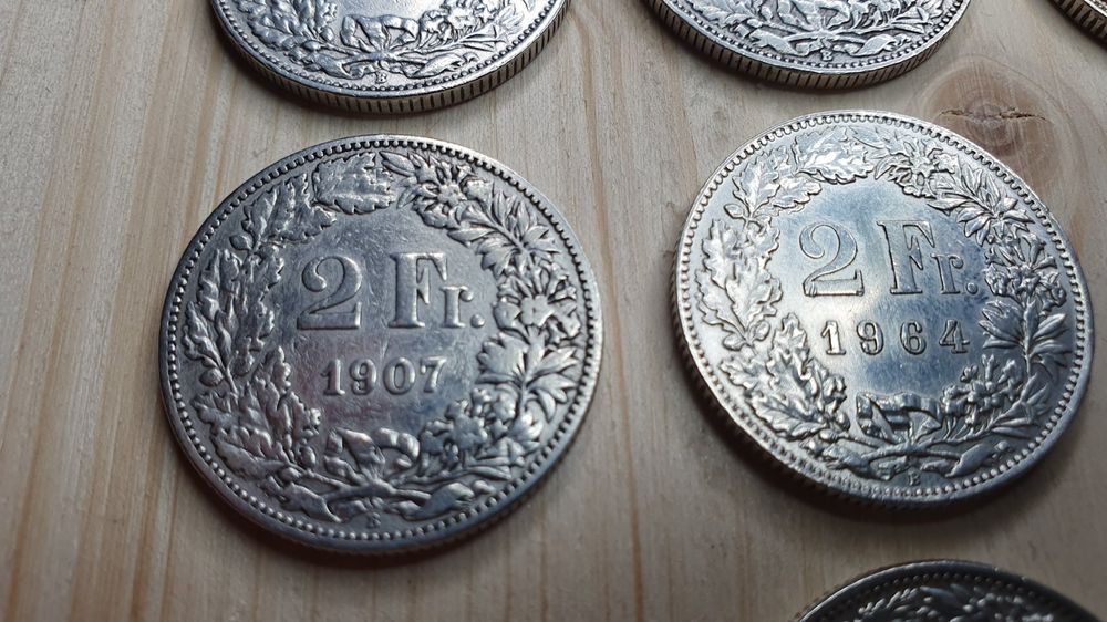 11x 2 Franken Münze Ag Schweiz 1907 - 1967 | Kaufen auf Ricardo