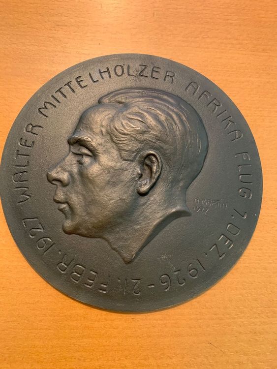 Walter Mittelholzer grosse Erinnerungsmedaille, 1927 (Gebraucht) in ...