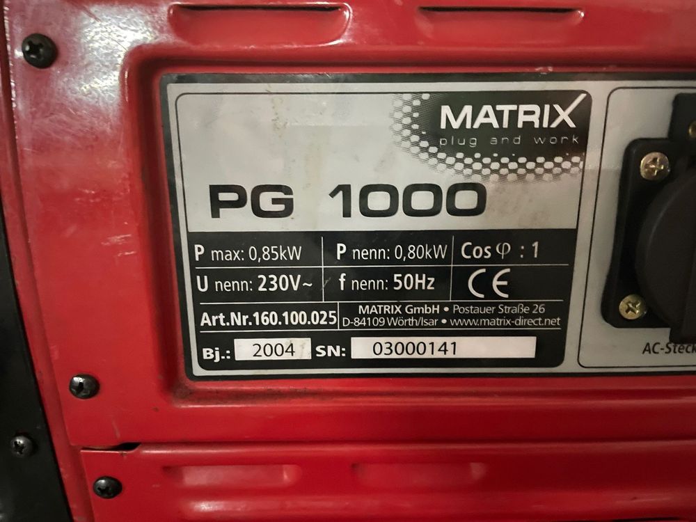 Generator Matrix PG 1000 | Kaufen auf Ricardo