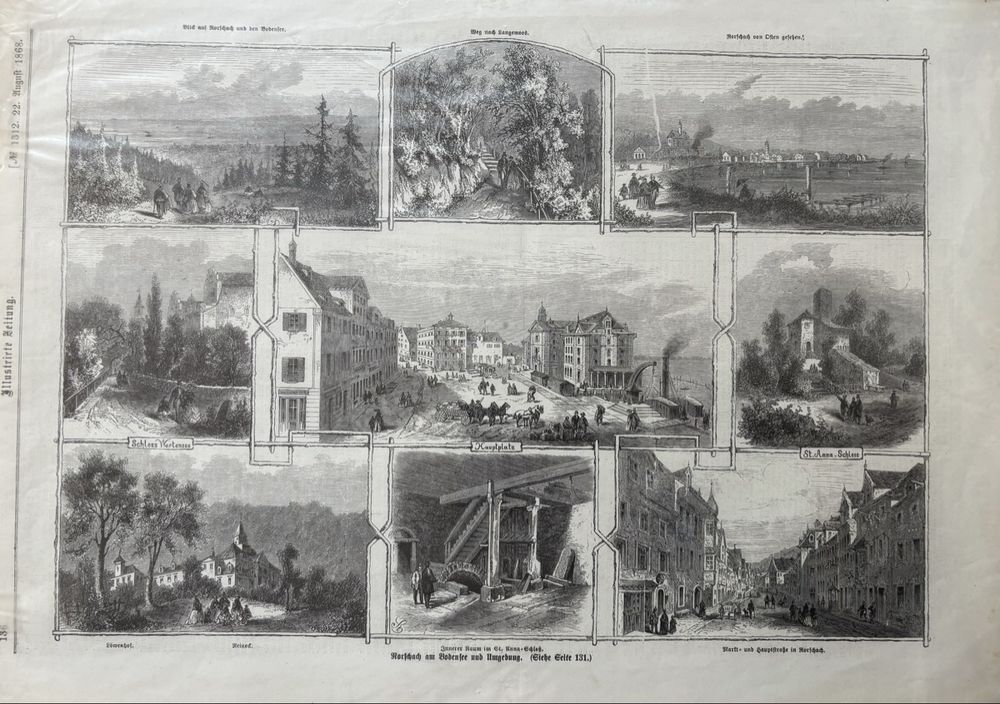 Rorschach am Bodensee, Xylographie 1868 (Gebraucht) in Goldach für CHF ...