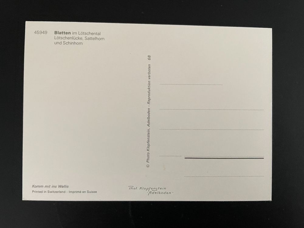 AK VS Blatten im Lötschental, Lötschenlücke, Sattelhorn (D'occasion) à Thal pour CHF 3 – avec ...
