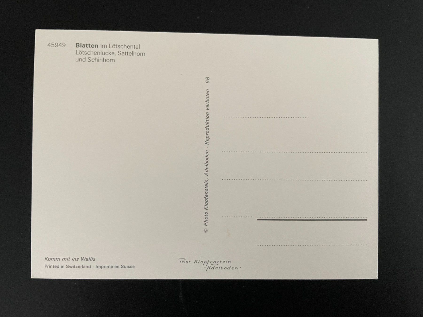 AK VS Blatten im Lötschental, Lötschenlücke, Sattelhorn (D'occasion) à Thal pour CHF 3 – avec ...