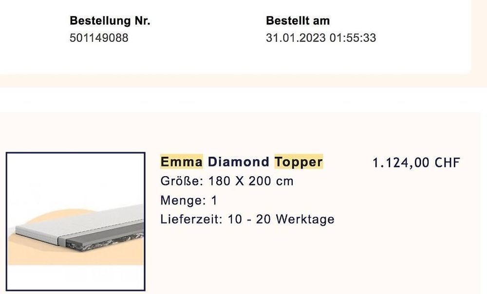 EMMA Diamond Topper | Kaufen auf Ricardo