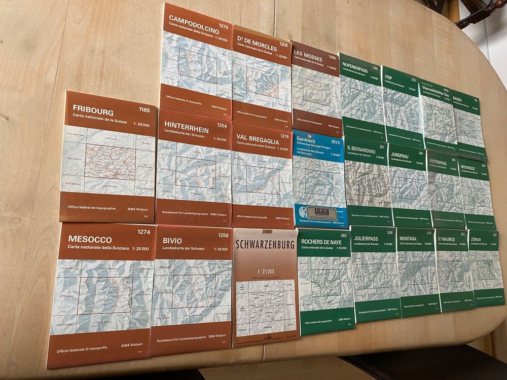 23 Landeskarten der Schweizer Landestopographien Wabern | Kaufen auf ...